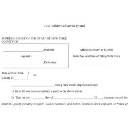 Affidavit Of Service By Mail