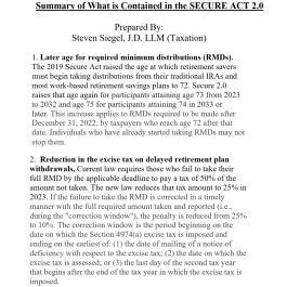 SECURE Act 2.0 Twenty-Eight Key Changes (11-Page Document)